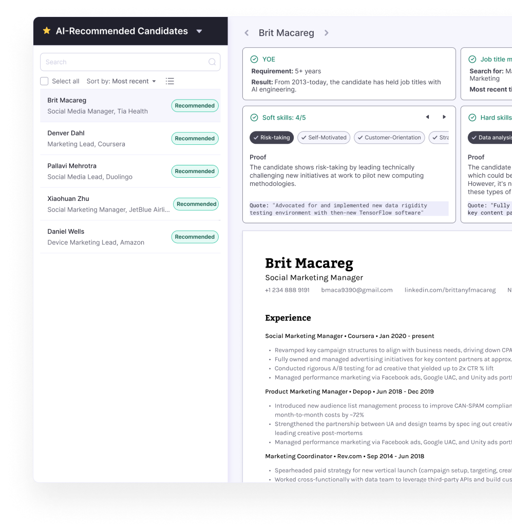 AI Tool for Candidate and Resume Screening | Searchlight